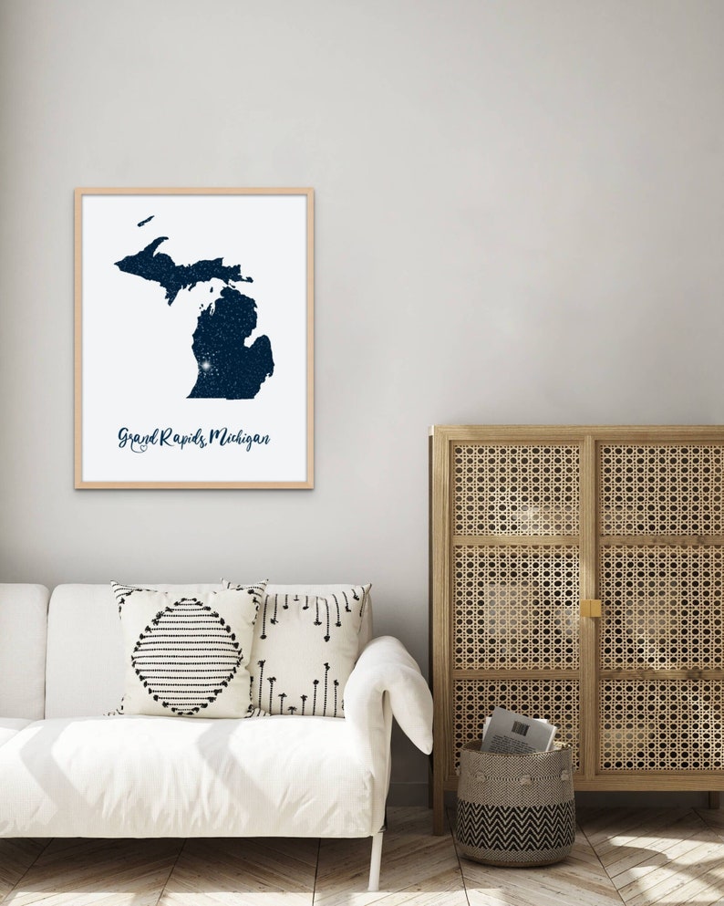 Personalized Gift Michigan Night Sky Map Custom Paper or - Etsy