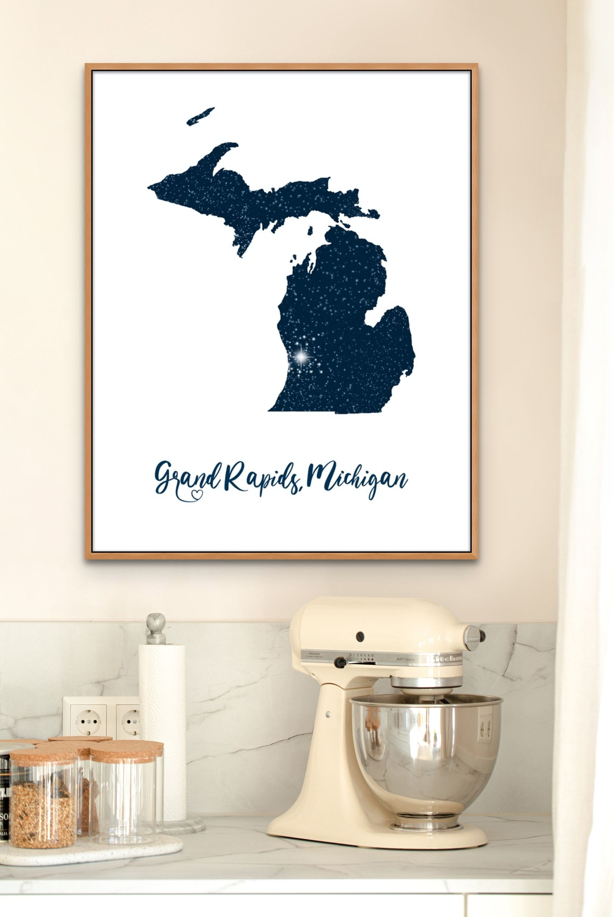 Personalized Gift Michigan Night Sky Map Custom Paper or | Etsy