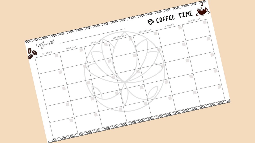 Coffee Themed Calendar - Etsy