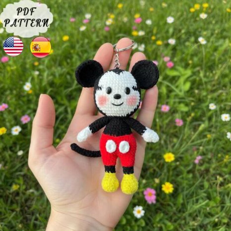 Mickey Mouse Amigurumi Crochet Pattern | Cute Mouse Keychain PDF ...