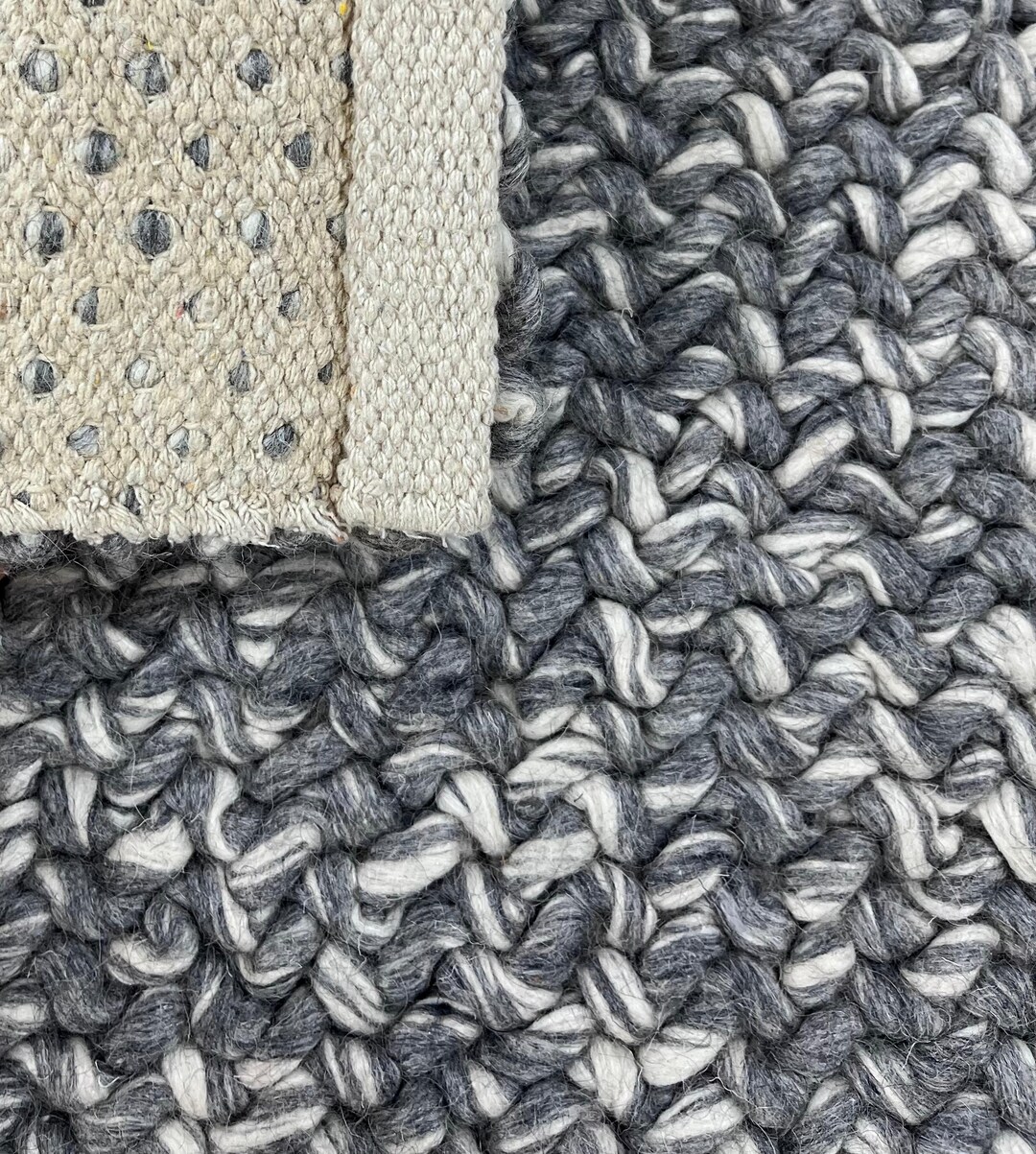 Handwoven Wool Rug: Chunky Knots, Muted Grey Scandinavian Decor - Etsy