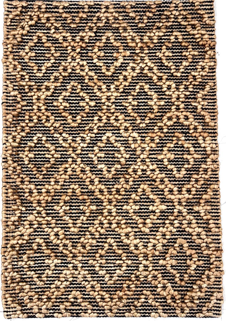 Buy Handwoven Jute Rug: Diamond Pattern Natural Boho Farmhouse Eco ...