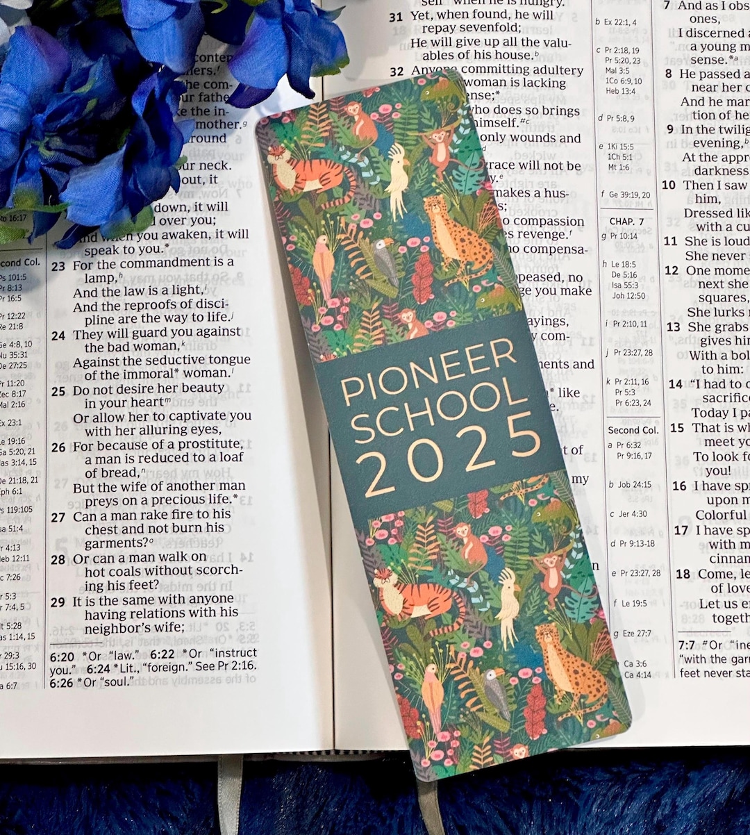 Pioneer School 2025 Bookmark: Tropical Green Leaf Design - Etsy