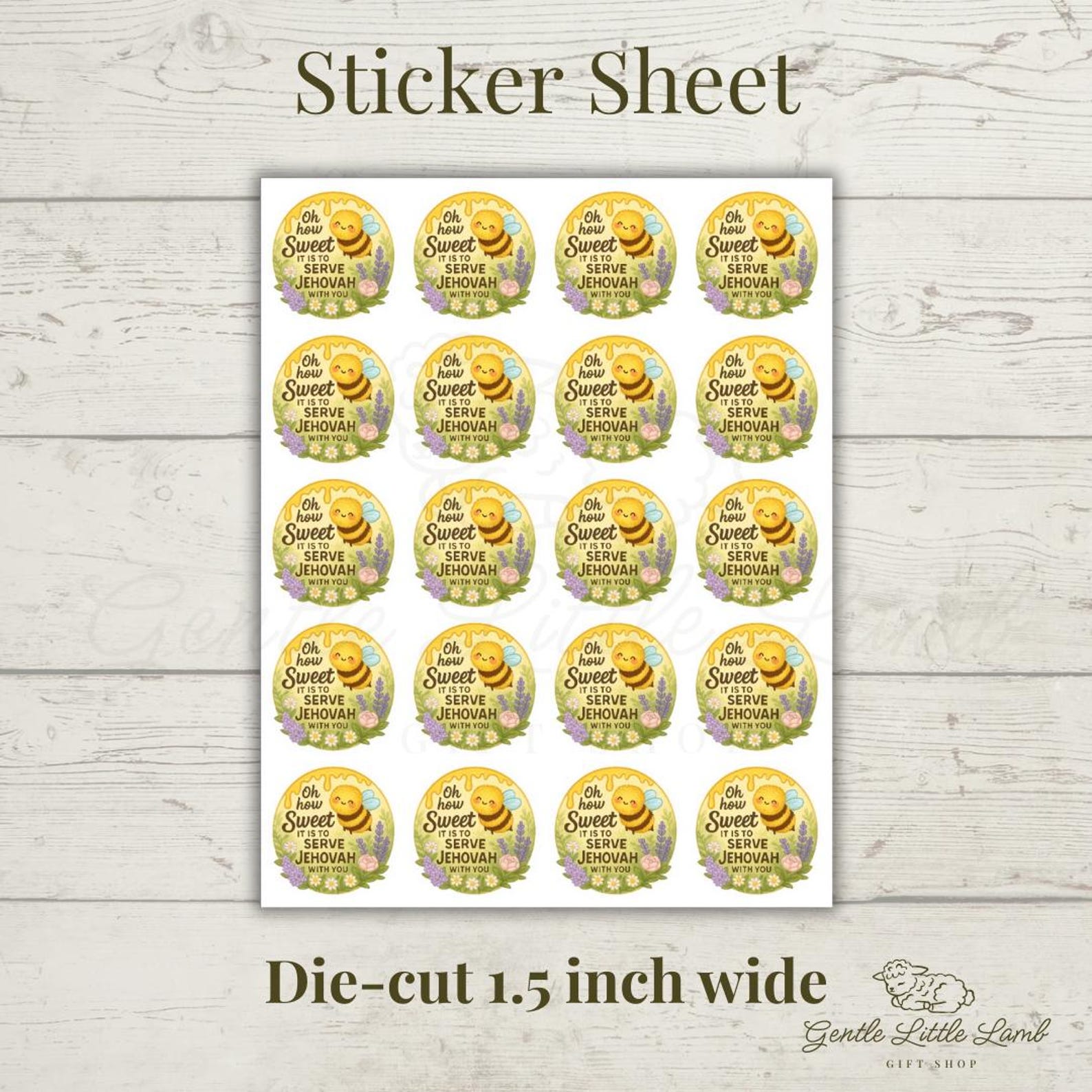 Sweet Bee JW Sticker: Waterproof Vinyl Spiritual Gift - Etsy