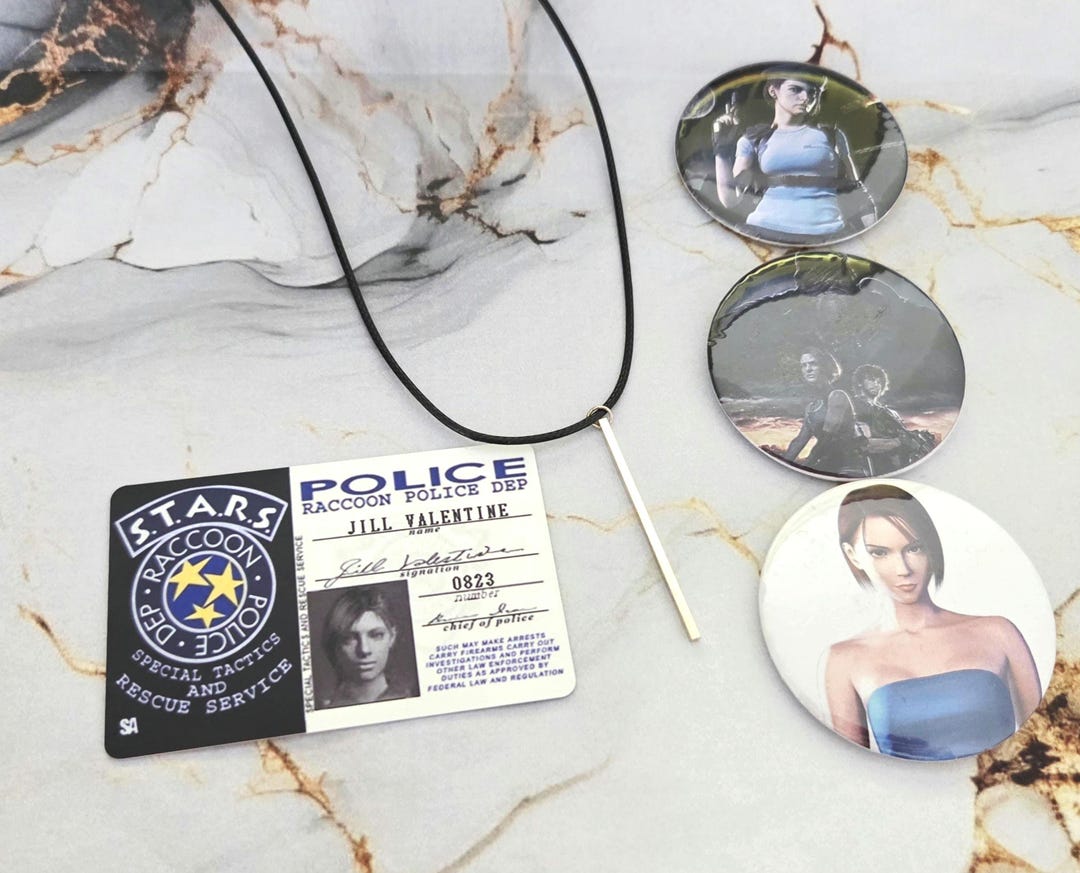Jill Valentine Cosplay Bundle | Resident Evil Necklace | Button Pins ...