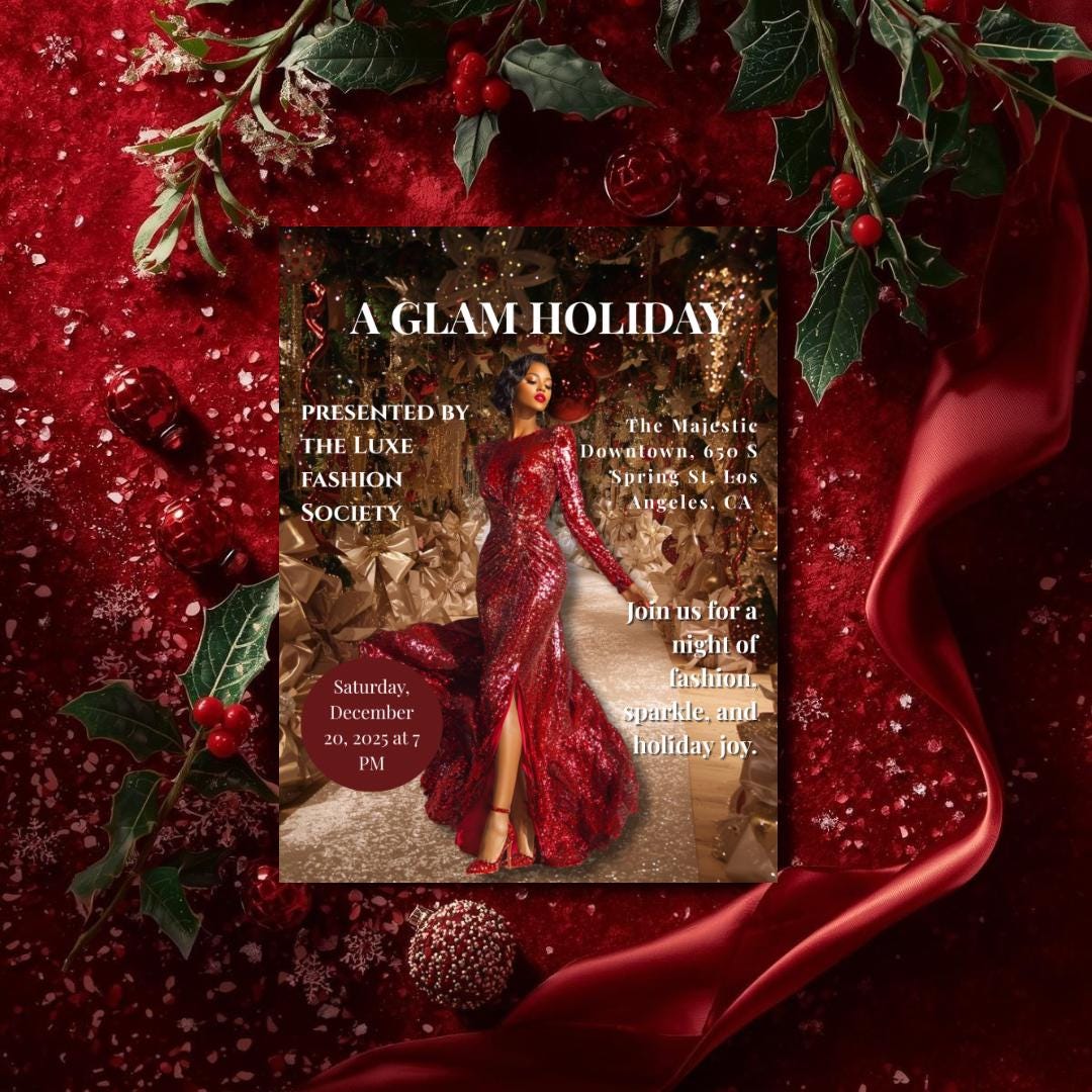 Glam Holiday Party Flyer Canva Template | Luxury Fashion Event Flyer ...