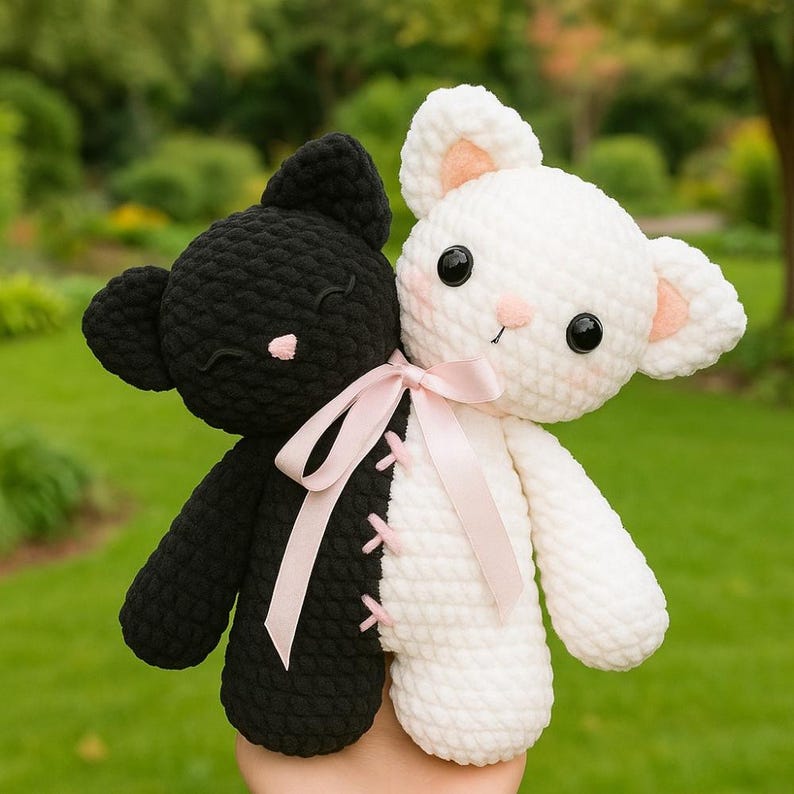 Crochet 2 Headed Cat Pattern PDF, Cute Amigurumi Kitten Plush Toy ...