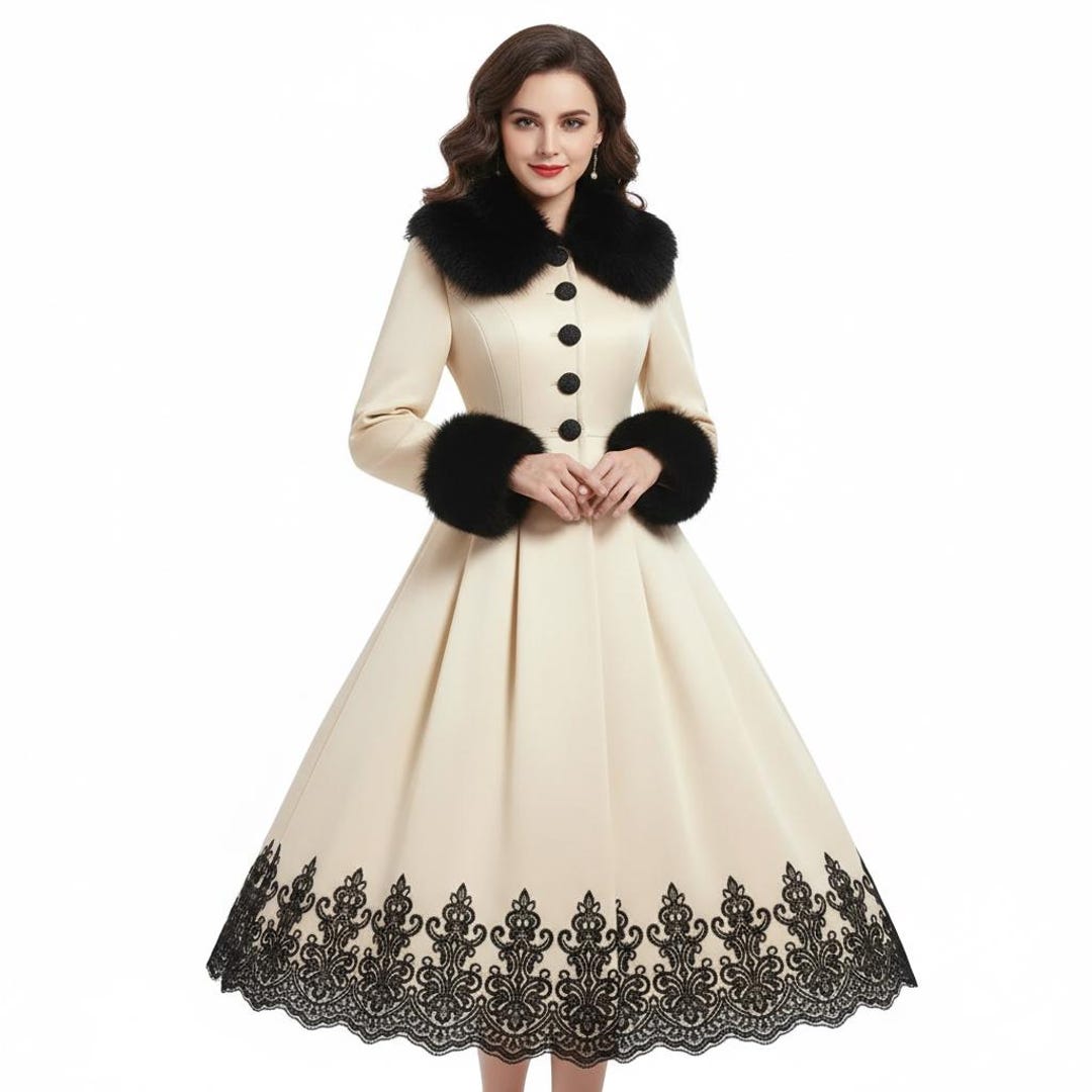 Luxury Velvet Maxi Coat With Fur Colar & Cuffs | Victorian Gothic ...
