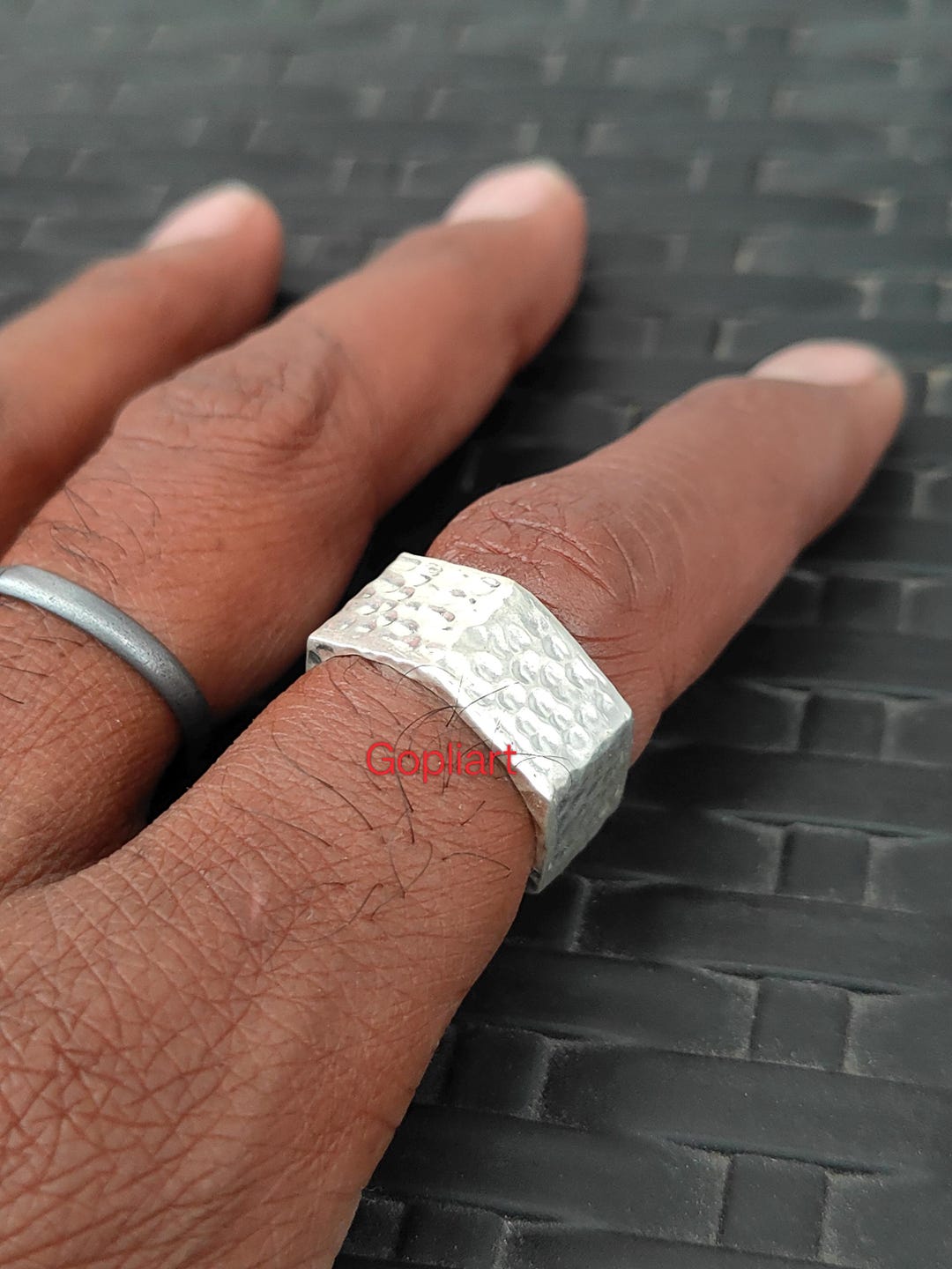 Handmade Hammered Sterling Silver Nut Ring, Chunky Unisex Hardware Ring ...