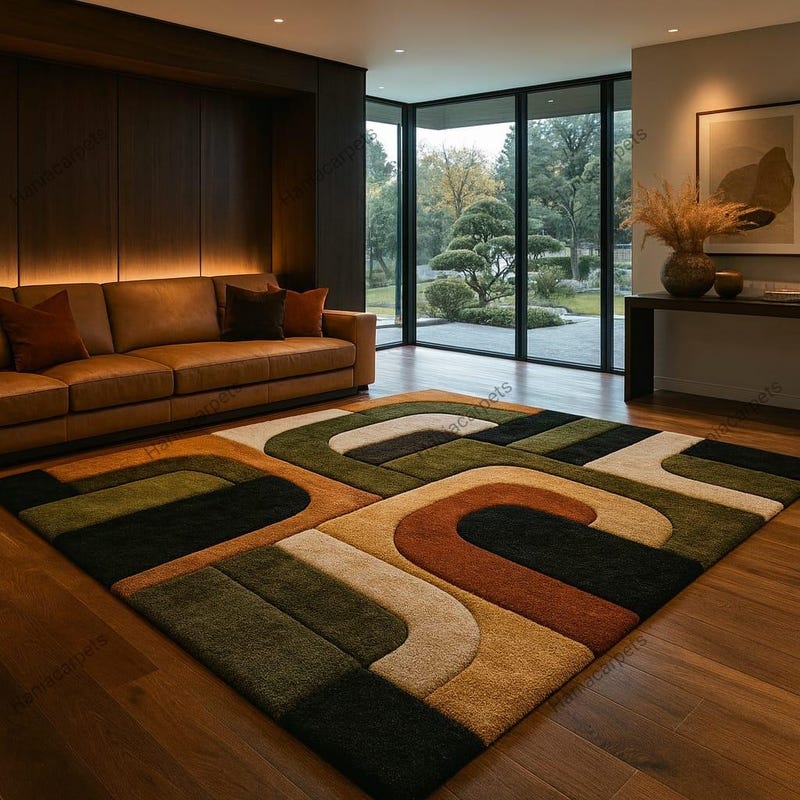 Yellow Colorblock Rug - Etsy