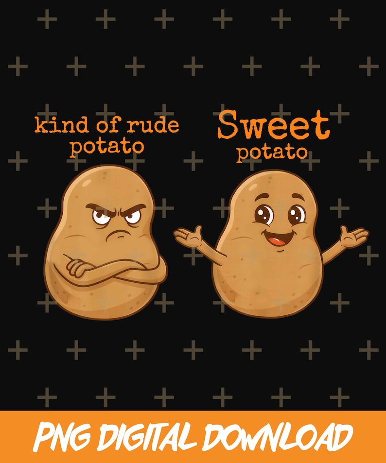 Funny Sweet Potato & Rude Potato PNG, Thanksgiving Couple Matching ...