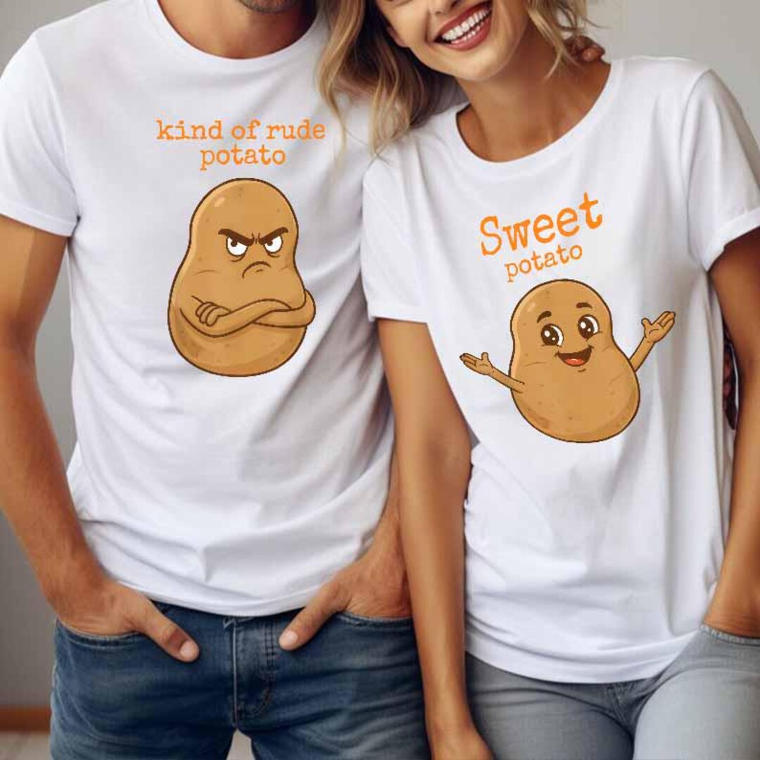 Funny Sweet Potato & Rude Potato PNG, Thanksgiving Couple Matching ...