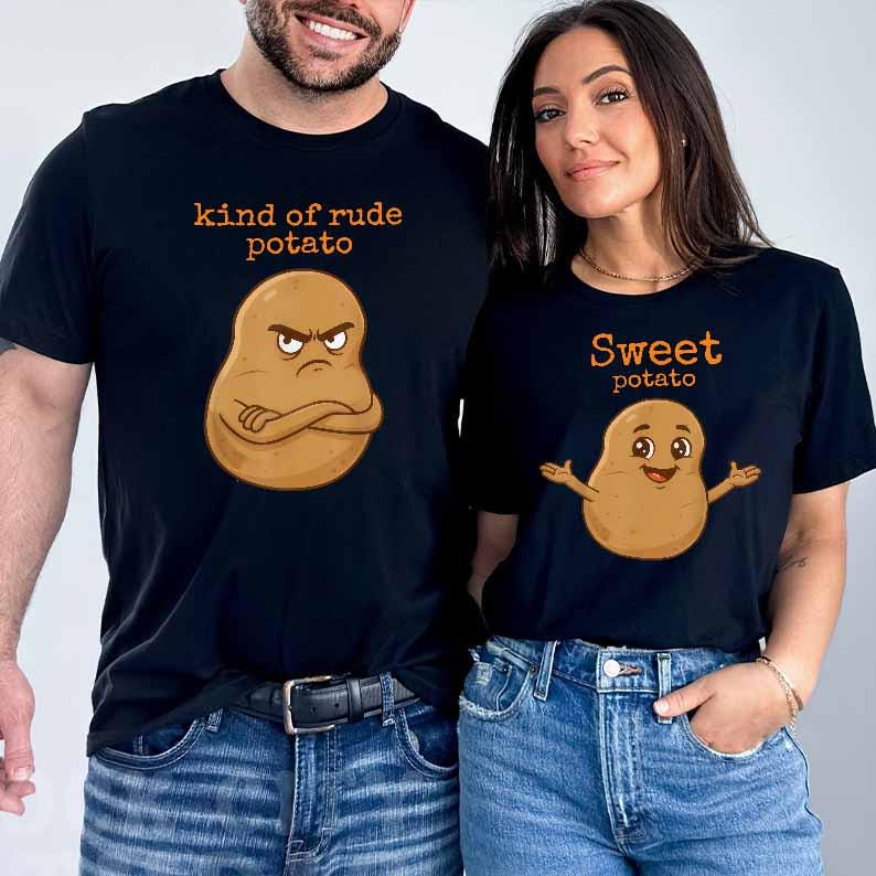 Funny Sweet Potato & Rude Potato PNG, Thanksgiving Couple Matching ...