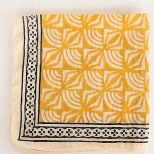 Set of 7 Hand Block Print Cotton Bandanas | Vintage Floral & Geometric ...