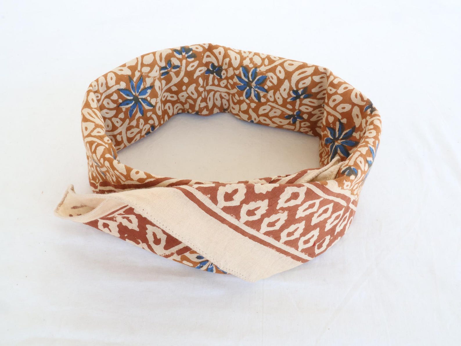 Hand Block Printed Floral Bandana | 100% Cotton Head Scarf | Boho ...
