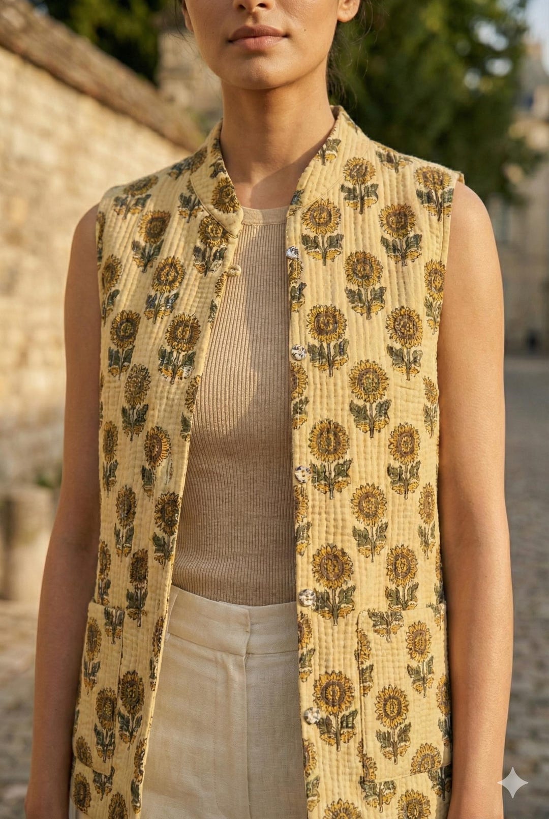 Floral Print Cotton Quilted Jacket Hand Block Printed Holidays Gifts ...