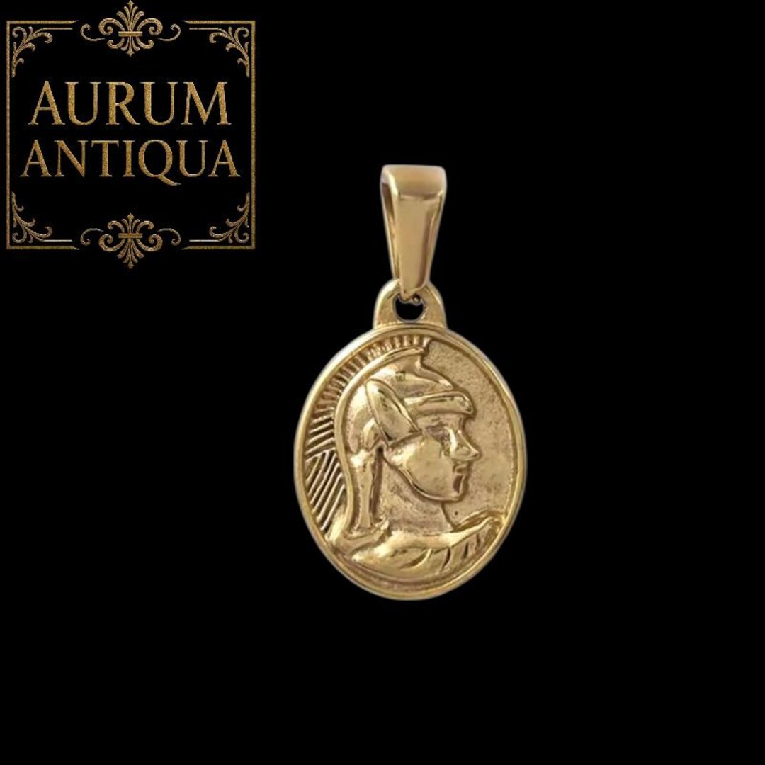Roman Centurion Gold Pendant Vintage Warrior Necklace for Men 18K ...