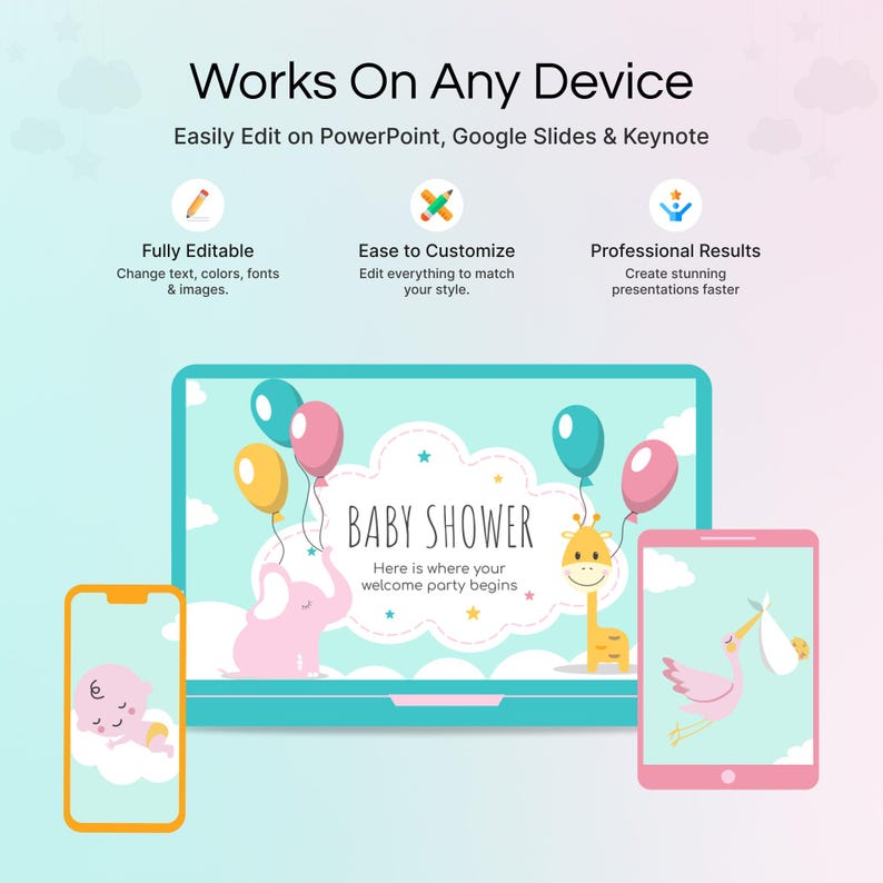 Baby Shower Presentation Template, Canva Invitation, Planning Slides ...