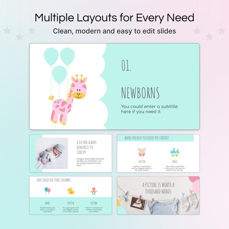 Baby Shower Presentation Template, Canva Invitation, Planning Slides ...