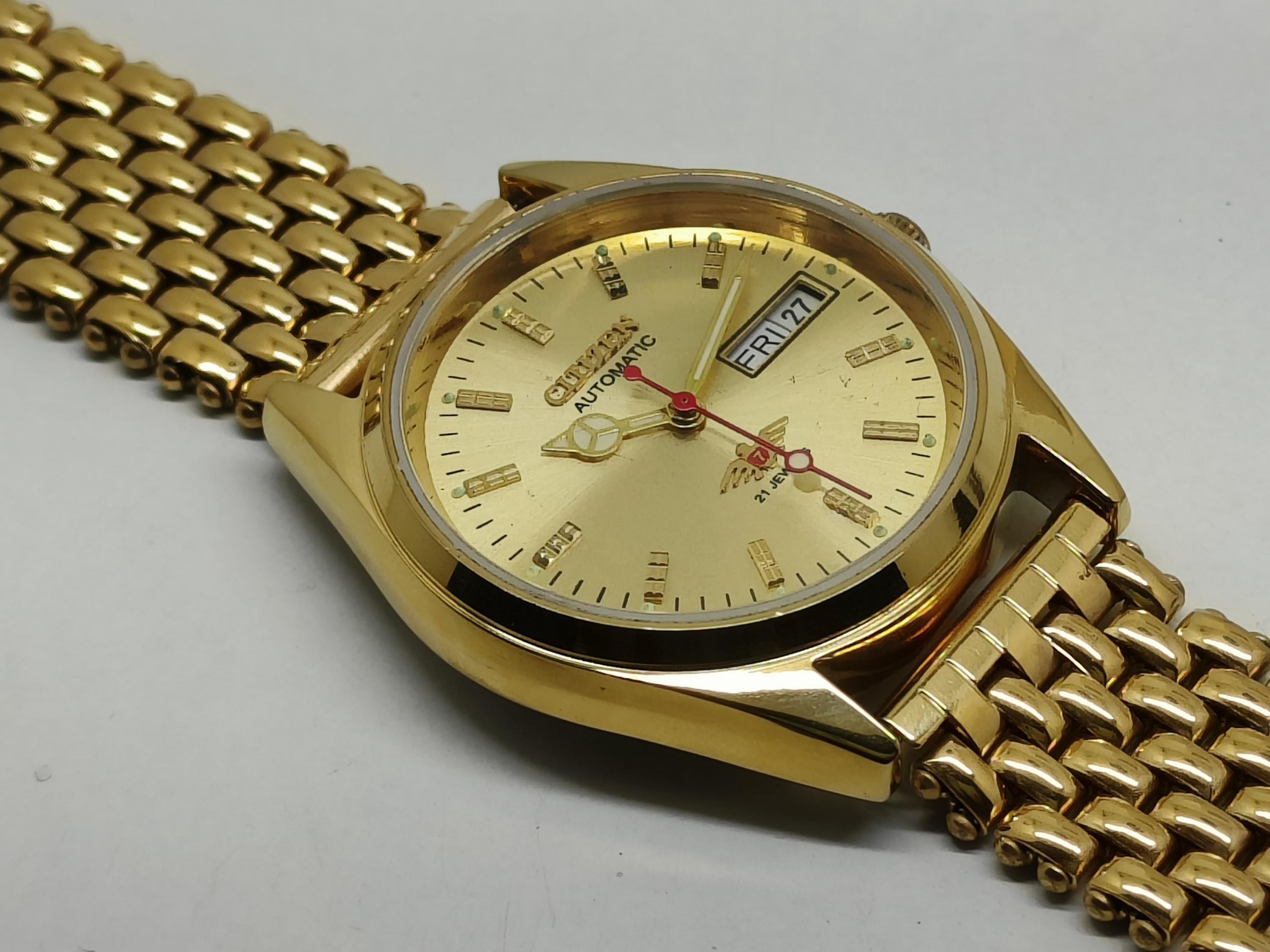 Citizen Automatic Vintage Gold Dial 21 Jewels Gold Plated Men's Wrist ...