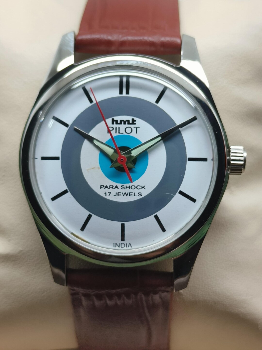 HMT Pilot Bullseye Dial Vintage Mechanical Watch - Made in India - Etsy