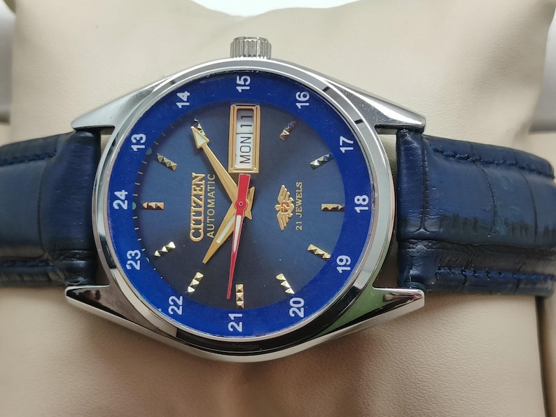 Citizen Automatic Men’s Watch –21 Jewels | Blue Dial | Railway Time ...