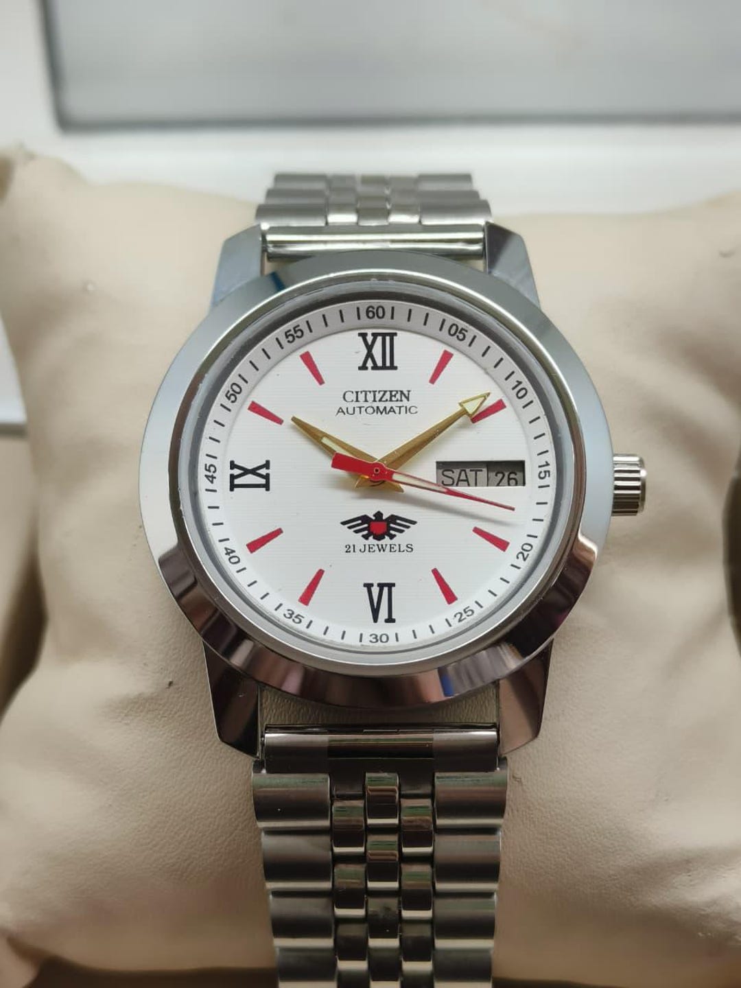 Citizen Automatic White Dial Day-date 21 Jewels Stainless Steel Men's ...