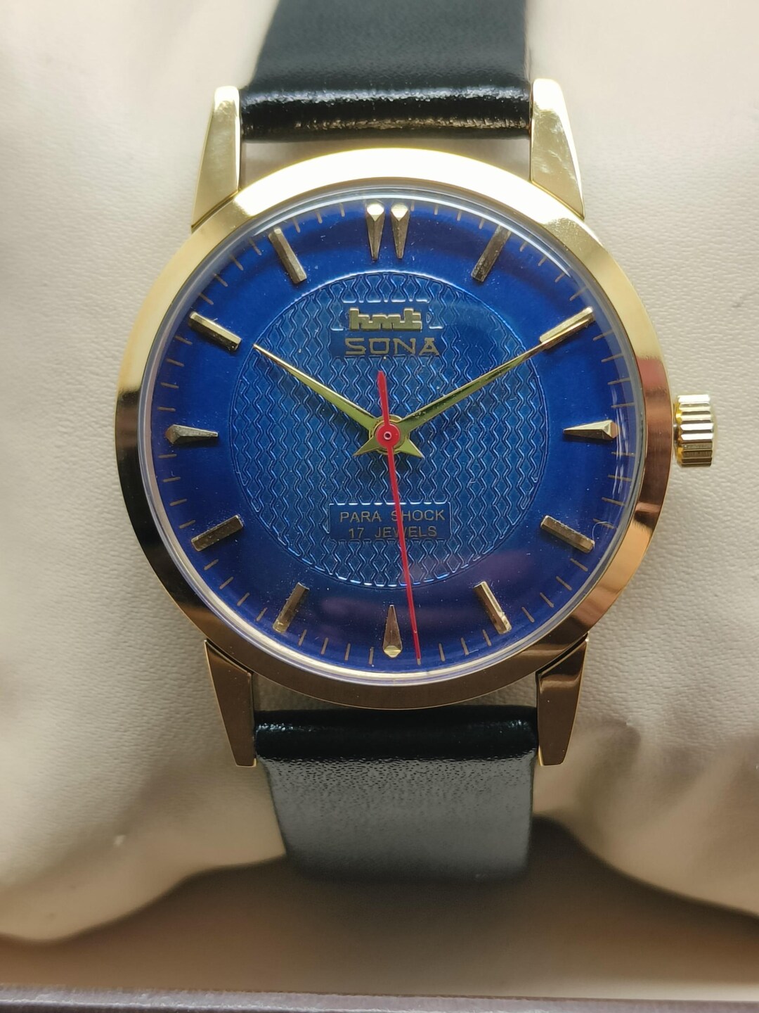 HMT Sona Men's Watch Blue Dial Vintage Manual Winding 17 Jewels | Rare ...