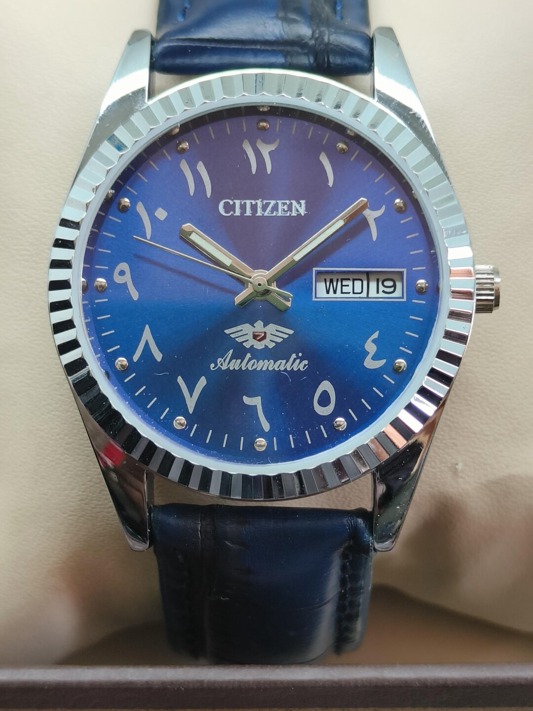 Citizen Automatic Men’s Watch Blue Dial Arabic Numerals Day-date ...