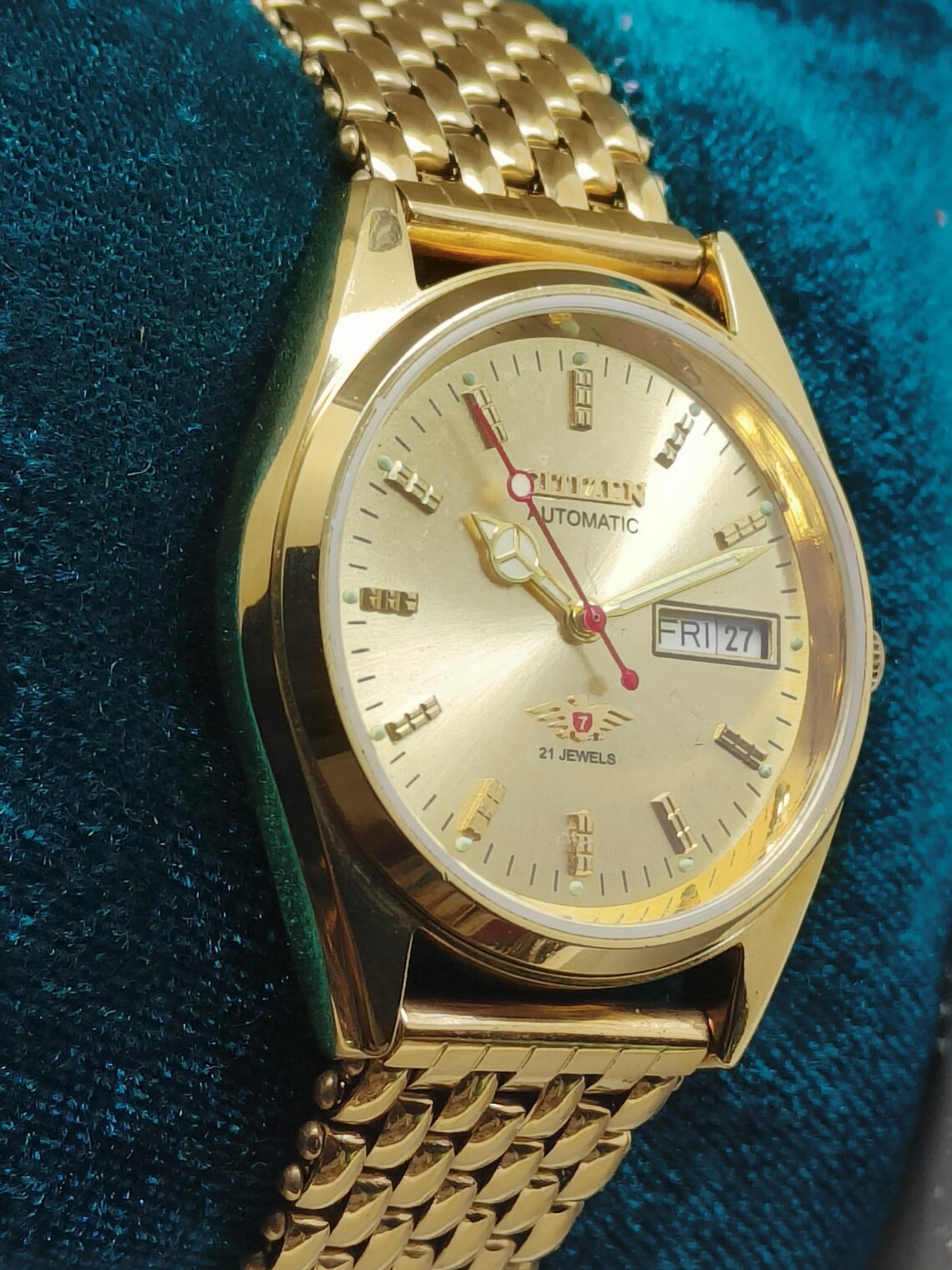 Citizen Automatic Vintage Gold Dial 21 Jewels Gold Plated Men's Wrist ...