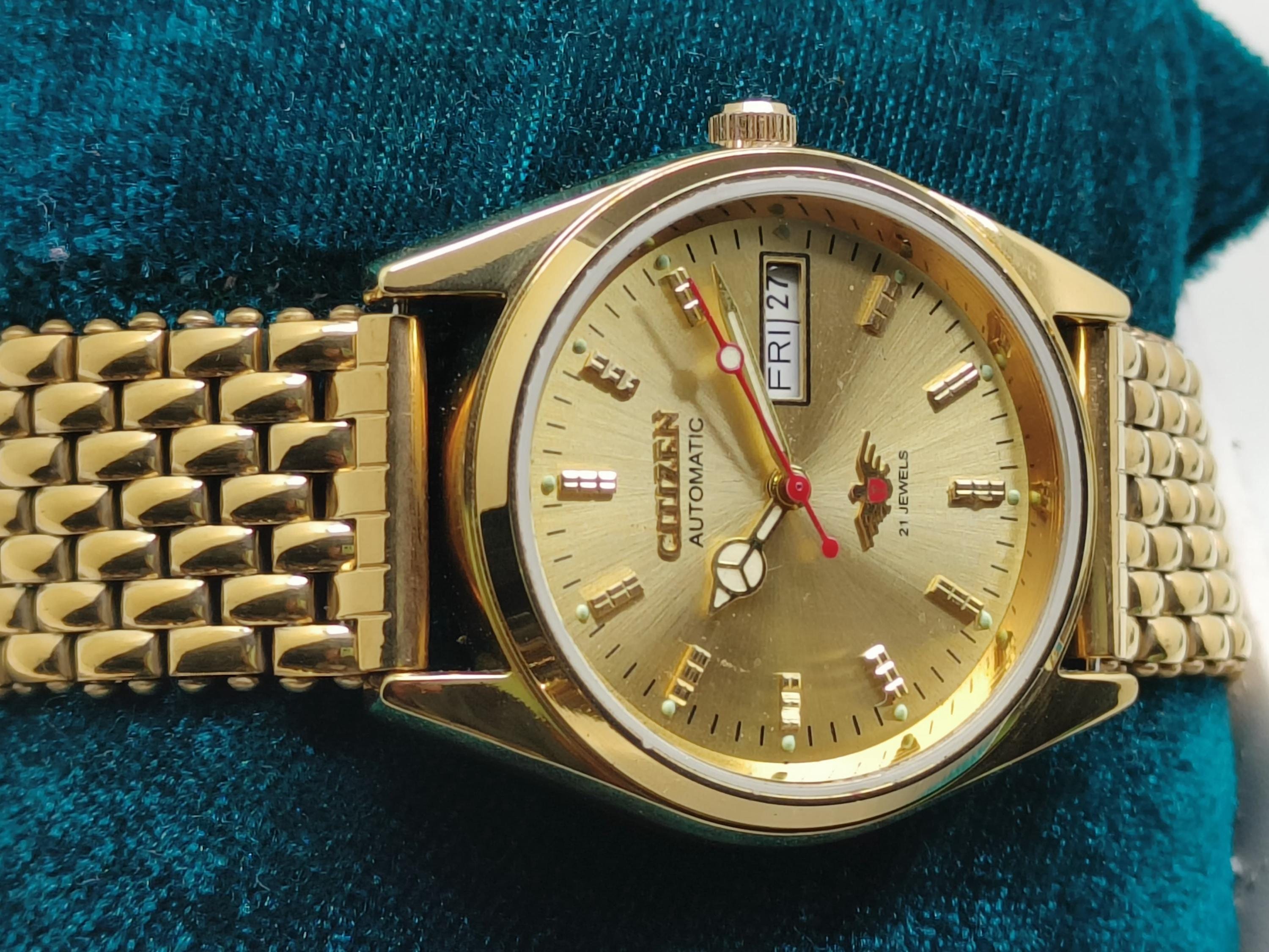 Citizen Automatic Vintage Gold Dial 21 Jewels Gold Plated Men's Wrist ...