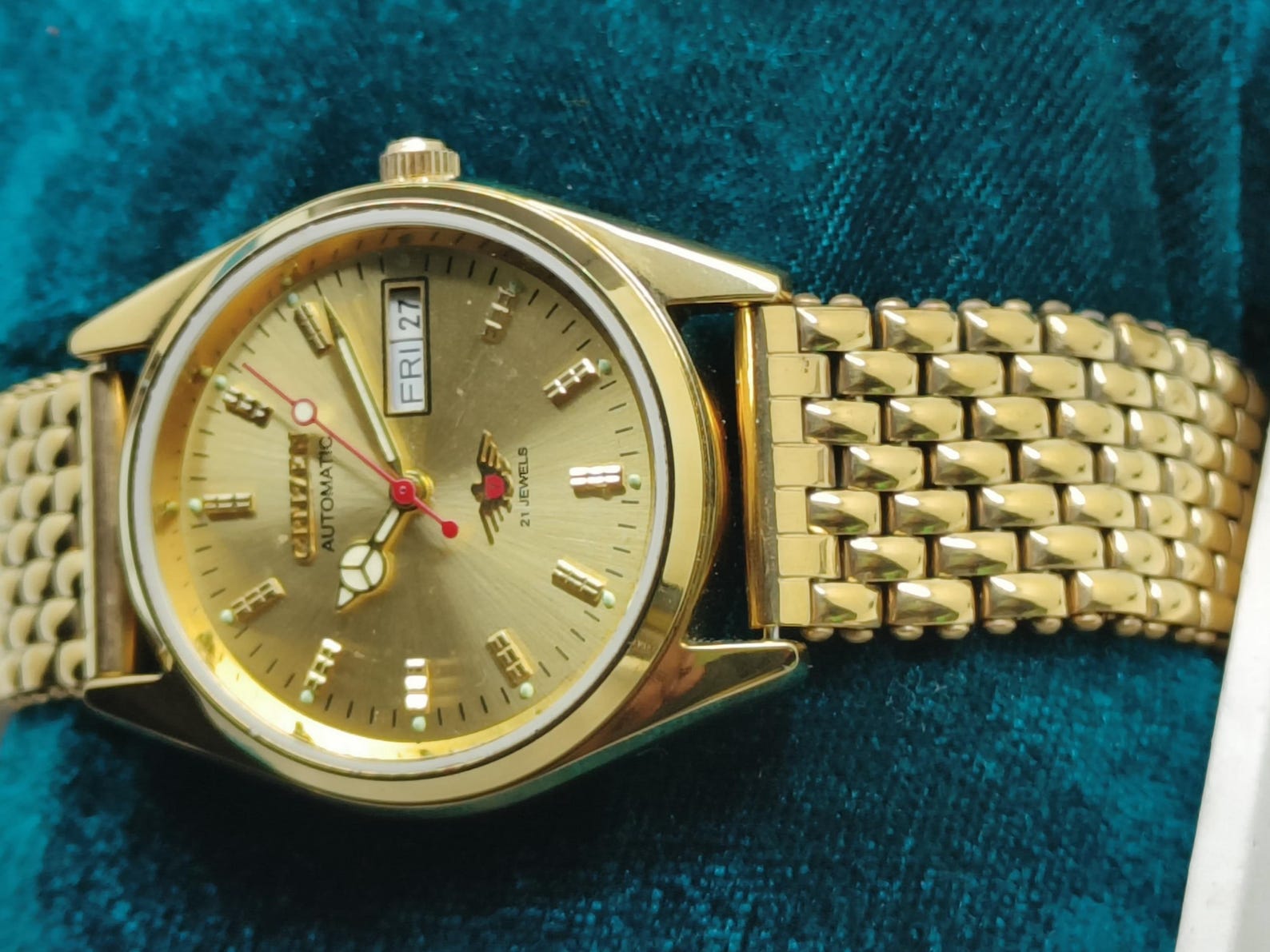 Citizen Automatic Vintage Gold Dial 21 Jewels Gold Plated Men's Wrist ...