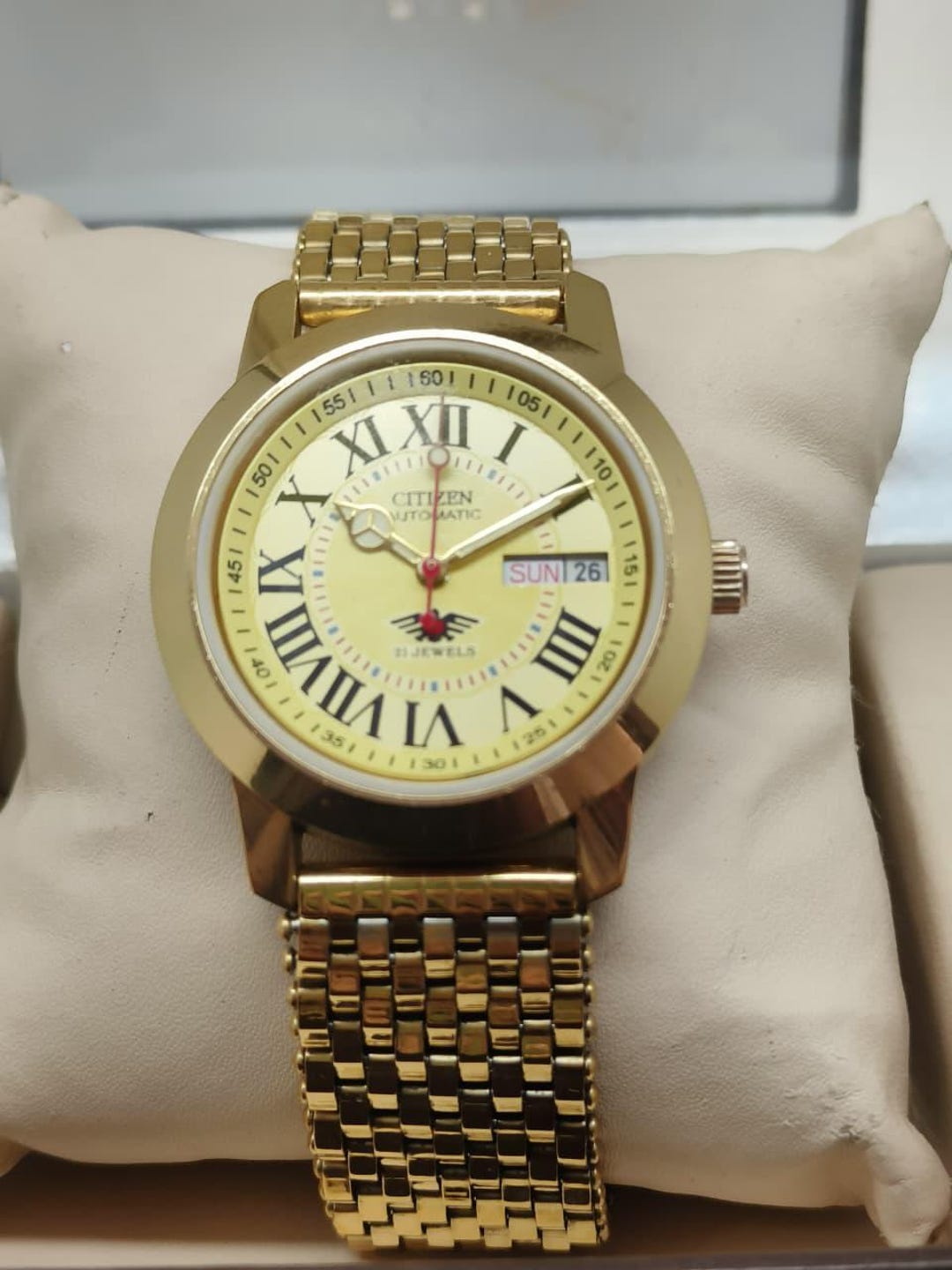 Citizen Automatic Yellow Dial Day/date 21 Jewels Gold Plated Vintage ...