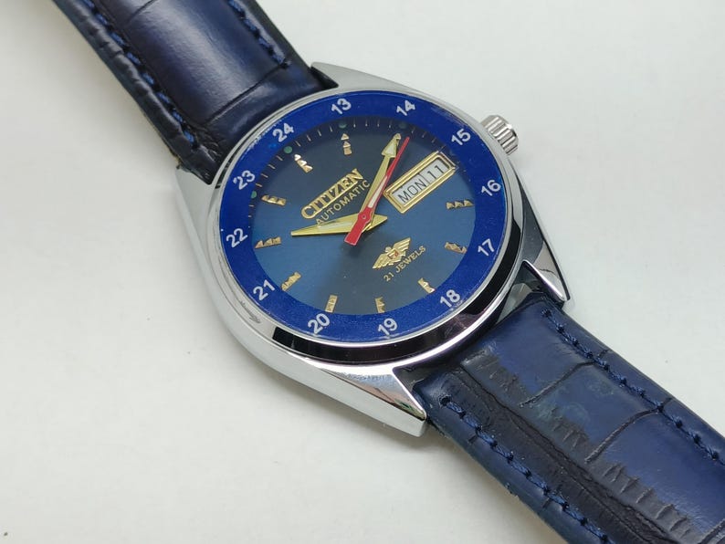 Citizen Automatic Men’s Watch –21 Jewels | Blue Dial | Railway Time ...