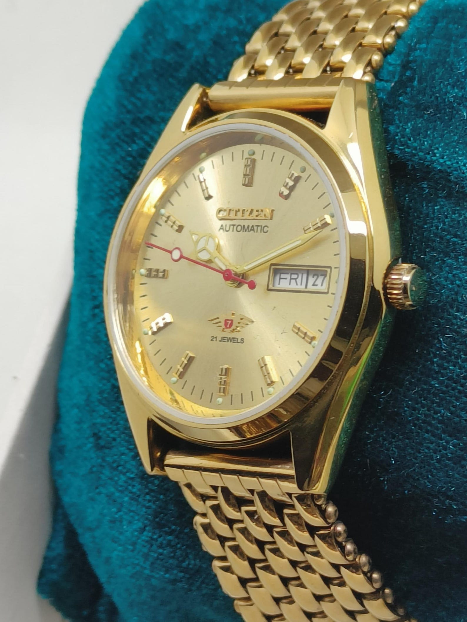 Citizen Automatic Vintage Gold Dial 21 Jewels Gold Plated Men's Wrist ...