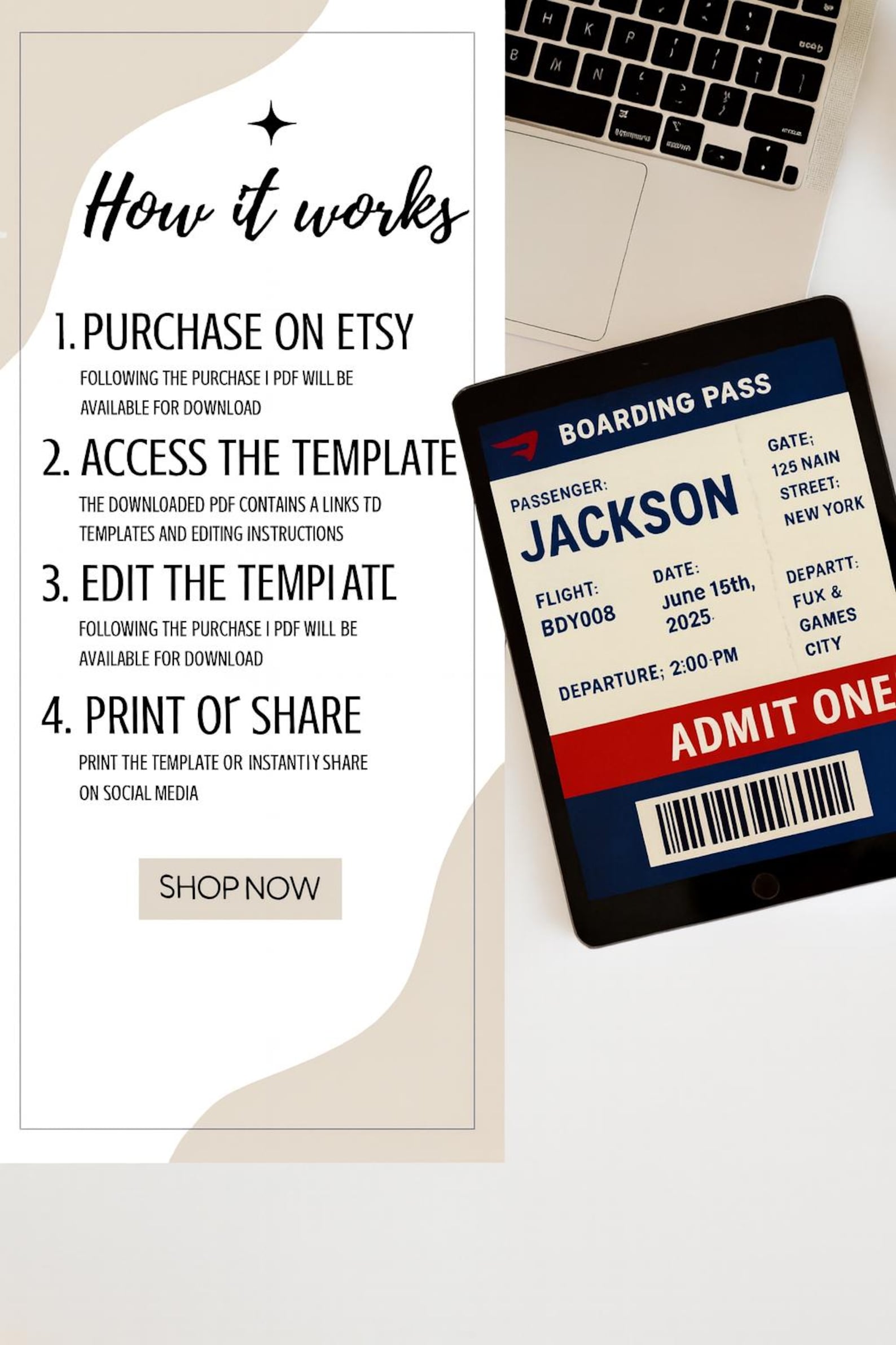 Boarding Pass Birthday Invitation | Editable Airplane Ticket Party ...