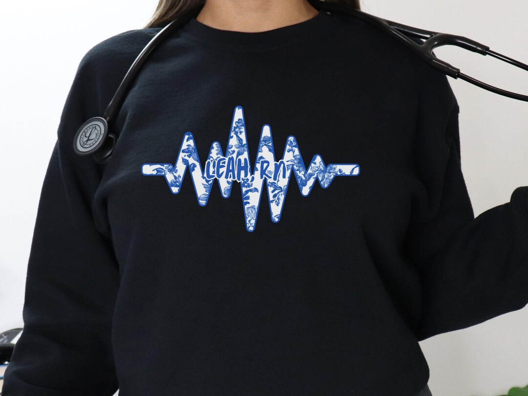 Personalizable EKG Telemetry Nurse Gildan Sweatshirt, Registered Nurse ...