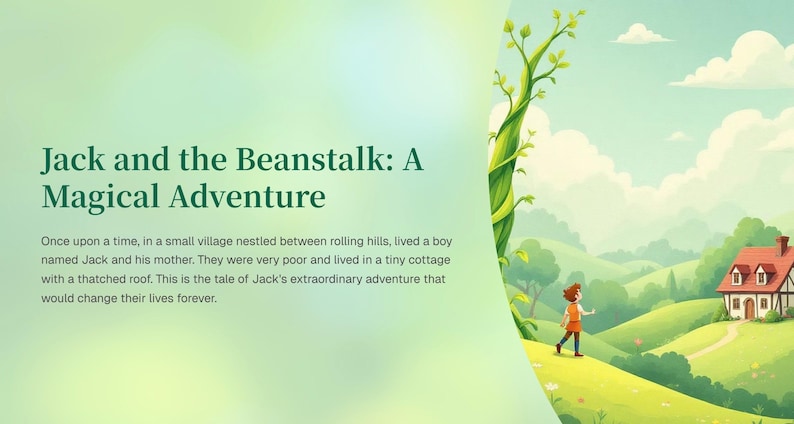 Jack and the Beanstalk Reading Fairy Tale, Fairytales for Kids to Read ...