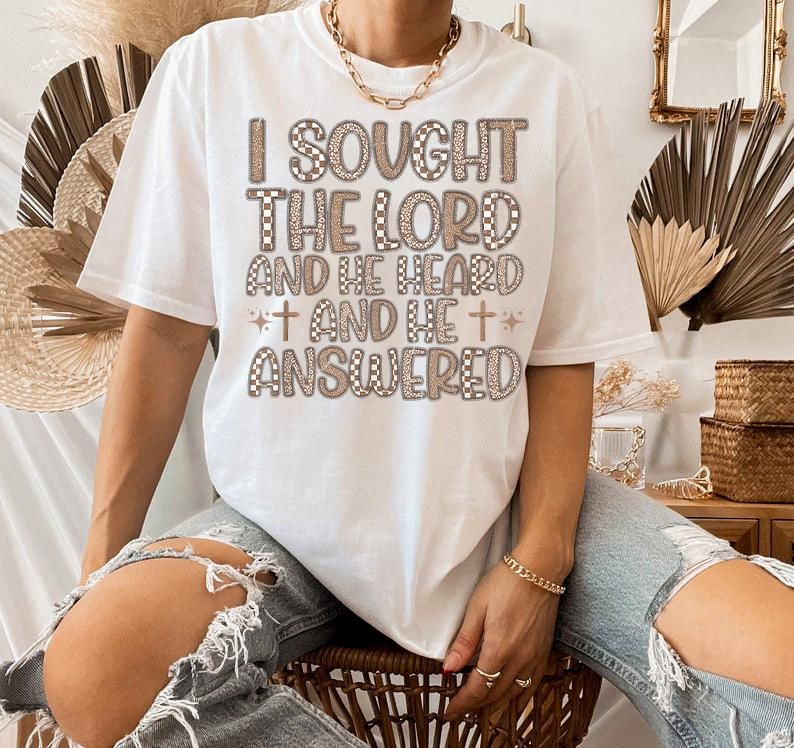 I Sought the Lord PNG, Christian Bible Verse Shirt Design (digital ...