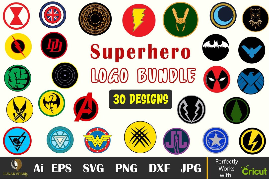 Superhero Logo SVG, Superhero Svg Bundle, Comic Svg Bundle, Bat SVG ...