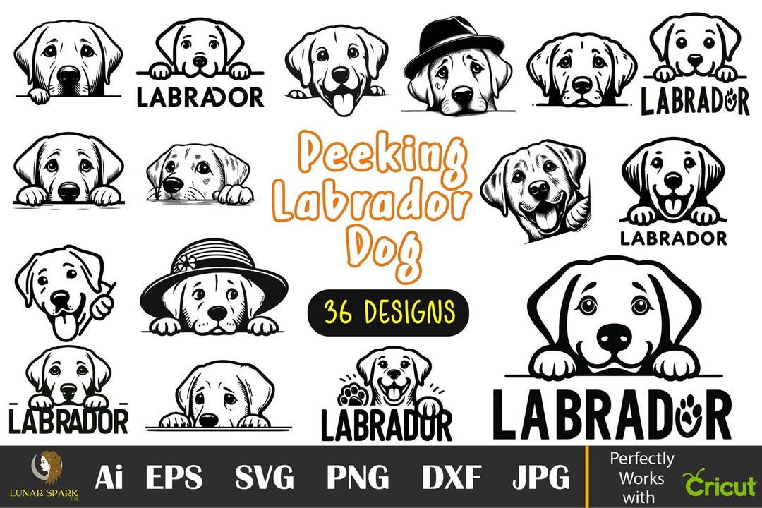 Peeking Labrador SVG Bundle, Dog Silhouette (digital Files) - Etsy