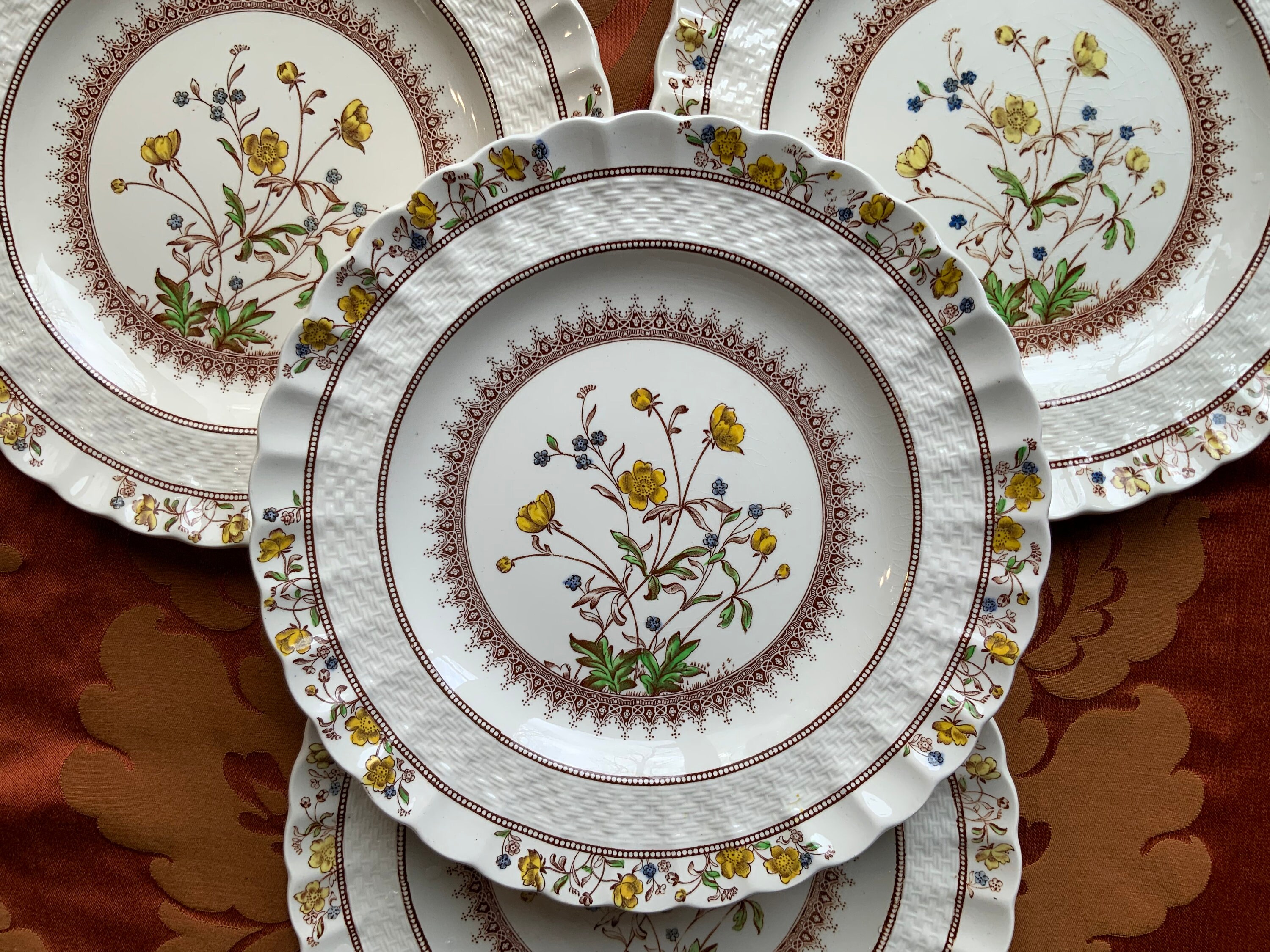 Antique Spode 10.5 Buttercup Pattern Dinner Plates - Etsy
