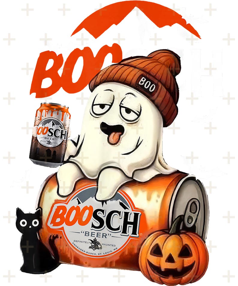Boosch Light Ghost PNG, Halloween Beer Lover Digital Art, Funny Pumpkin ...