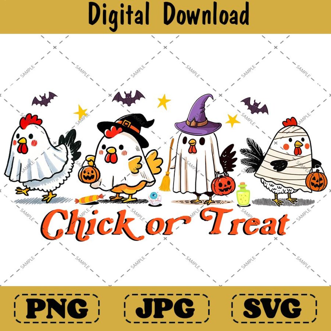 Ghost Chickens PNG, Fall Chicken PNG, Western Halloween Png, Cute ...