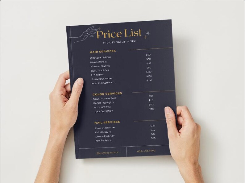 Luxury Price List Template - Etsy