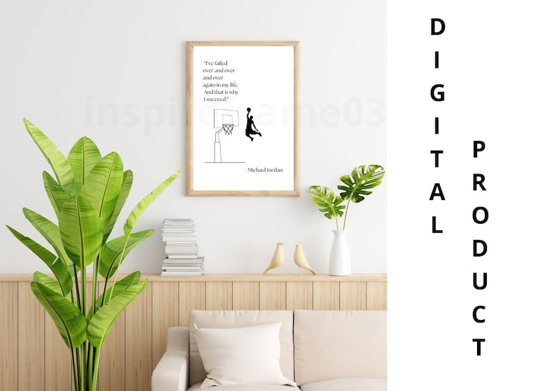 Michael Jordan Quote Print – “that is Why I Succeed” – Basketball ...