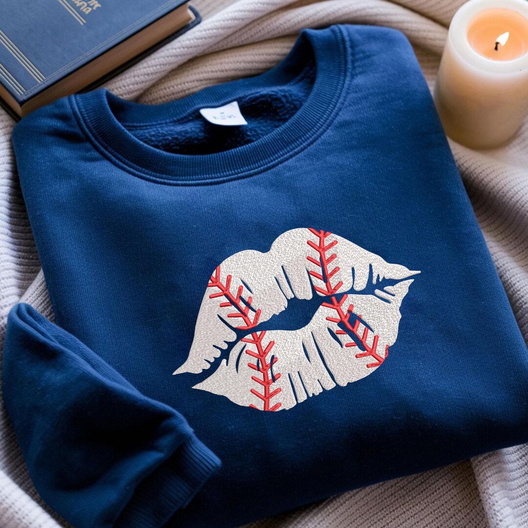 Baseball Lips Embroidery Design, Sports Machine Embroidery File ...