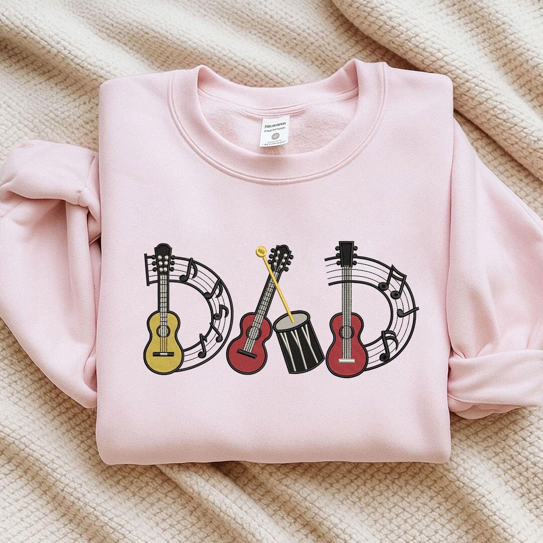 Dad Embroidery Design, Guitar Dad Embroidery, Musical Instruments ...