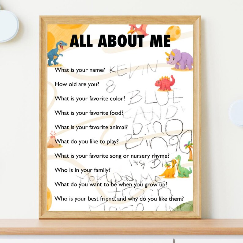All About Me Dinosaur Worksheet | Printable Back to School Activity for ...