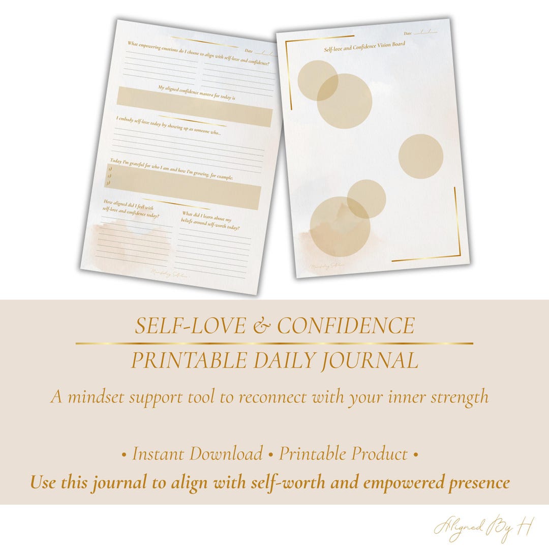Manifesting Self-love & Confidence Daily Journal - Printable Reflection ...